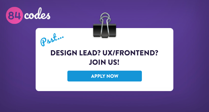 Design Lead: UX/Front-End - 84codes